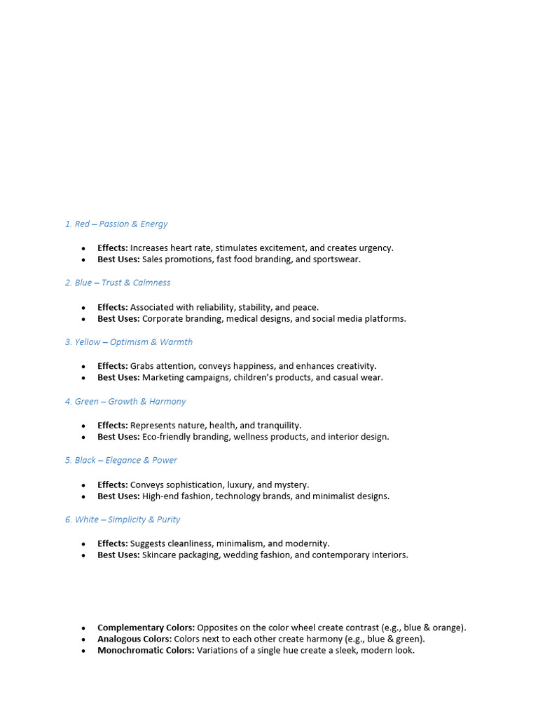 The Psychology of Color in Design | PDF