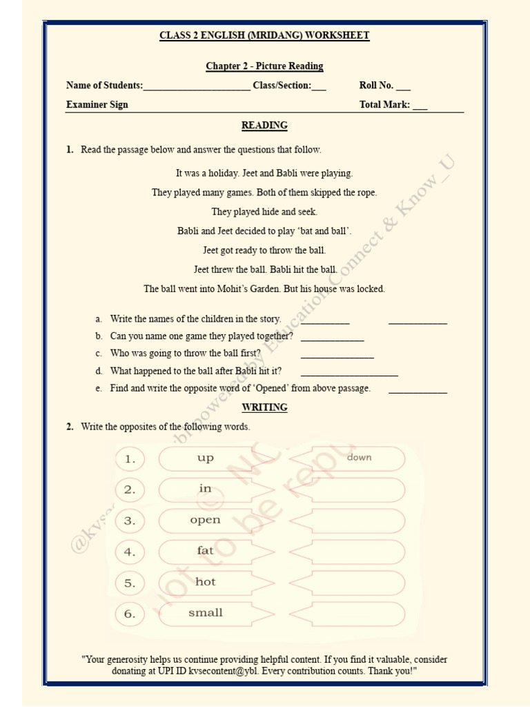 Class 2 English (Mridang) Unit 1 Fun With Friends Chapter 2 Picture ...