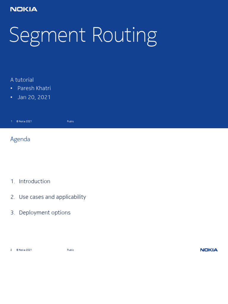 SANOG36-Tutorial_Segment-Routing-v1.1_Paresh | PDF | Networking | Multiprotocol Label Switching