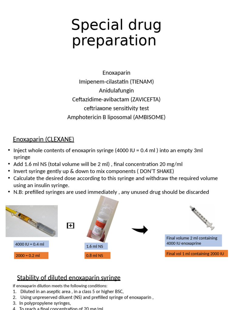 Drug Preparation and Dilution Guidelines | PDF | Syringe