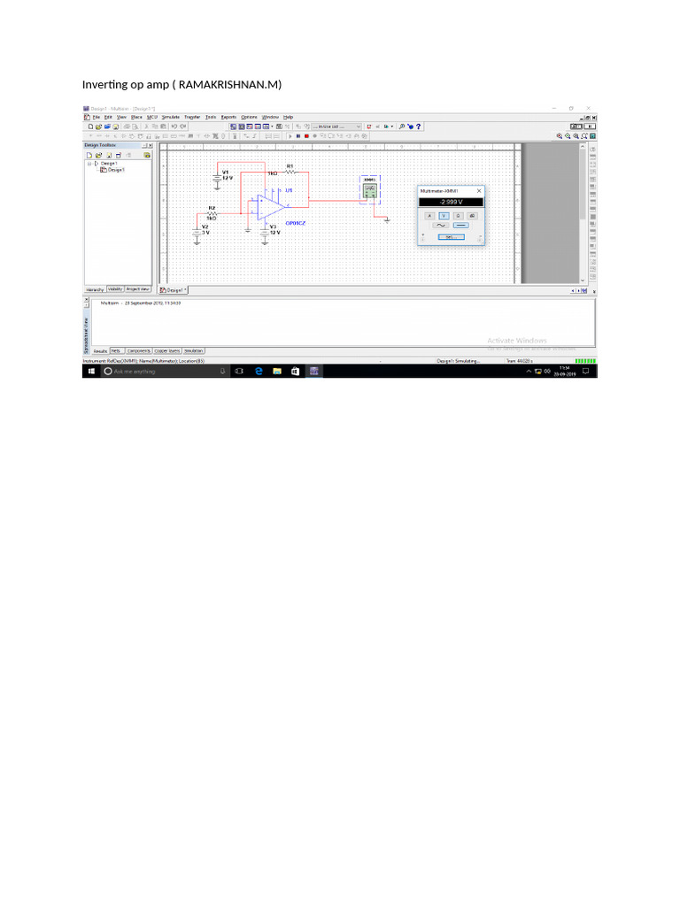 Inverting op amp(RAMAKRISHNAN.M) | PDF