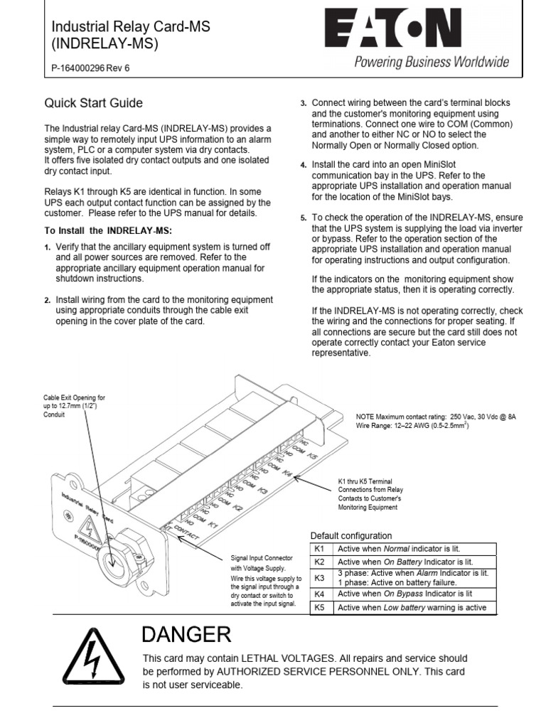 Eaton Industrial Relay Card | PDF | Relay | Switch