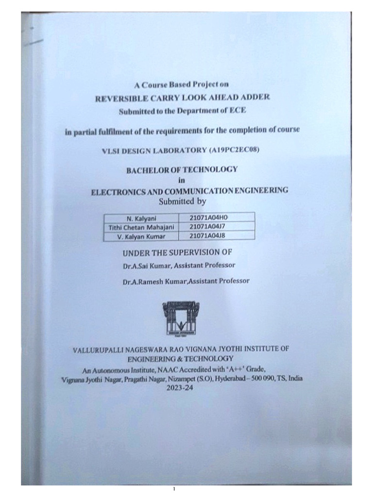 VLSI CBP Report Batch 16 | PDF | Logic Gate | Computing