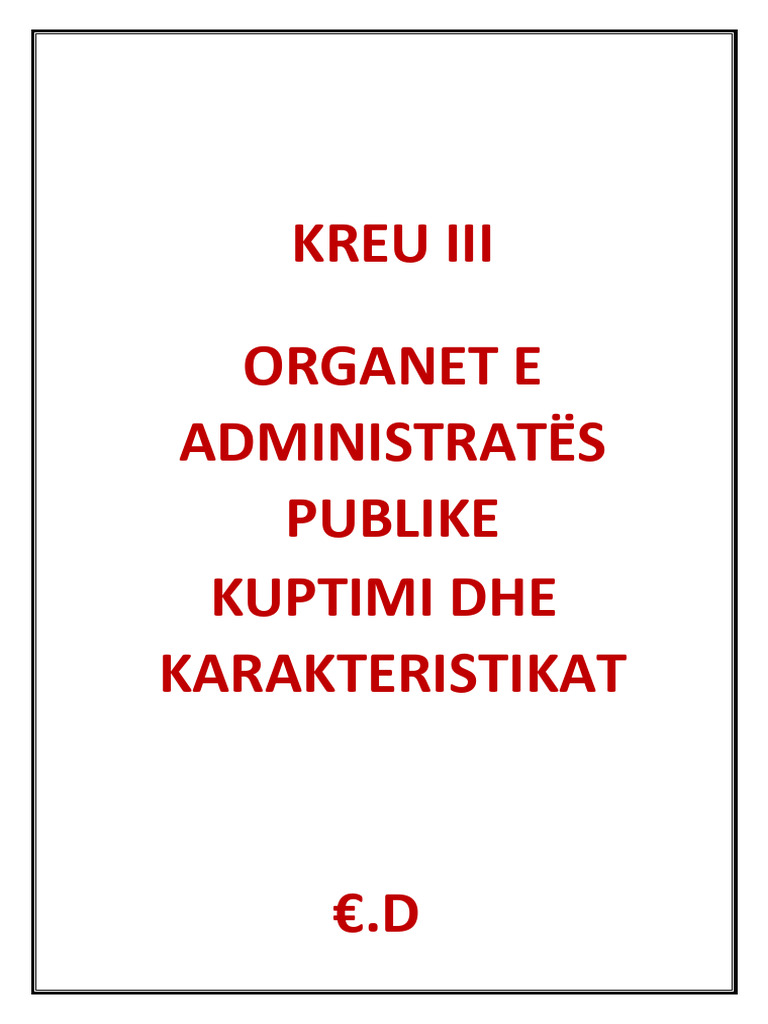 Kreu 3-Organet e Administratës Publike | PDF
