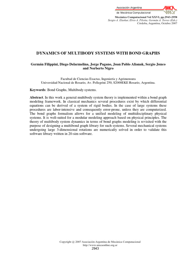 Multibody Dynamics via Bond Graphs | PDF | Mathematical Physics ...