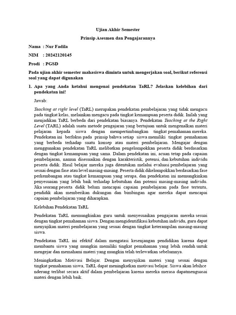 UAS PPA Nur Fadila | PDF