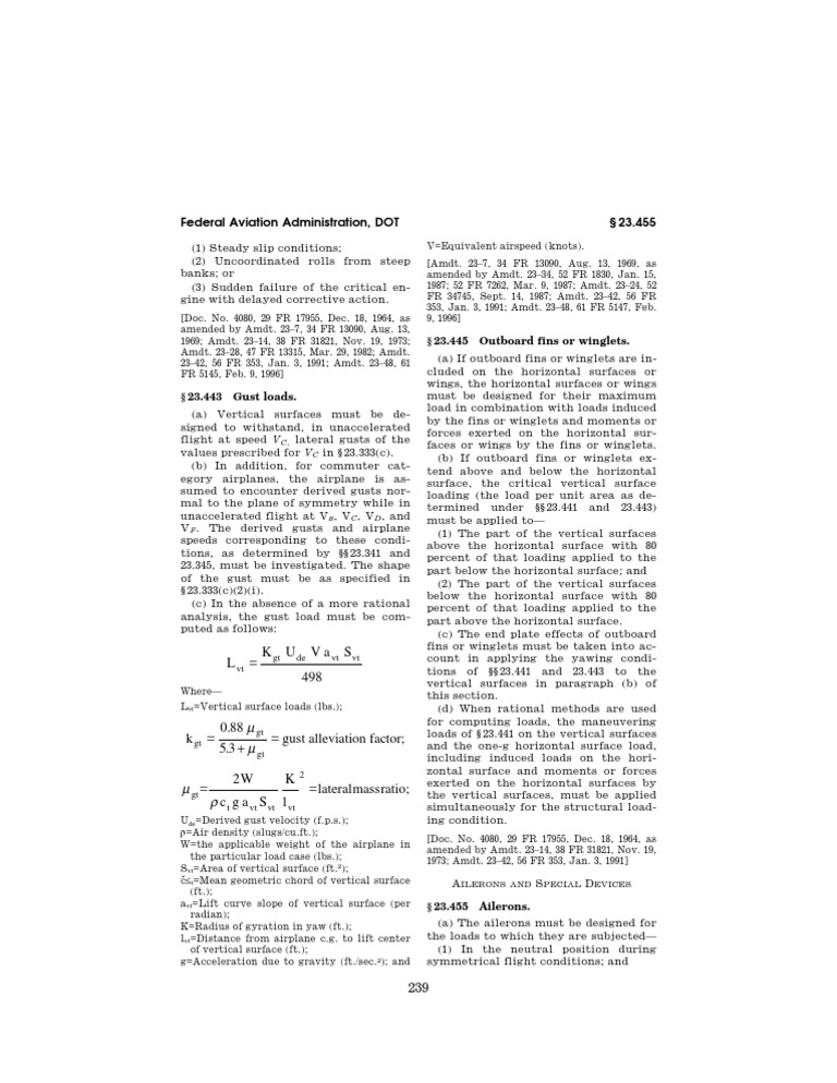 14 CFR 23 | PDF | Aileron | Aerodynamics