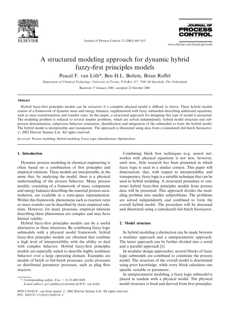 A Structured Modeling Approach For Dynamic Hybrid Fuzzy-First ...