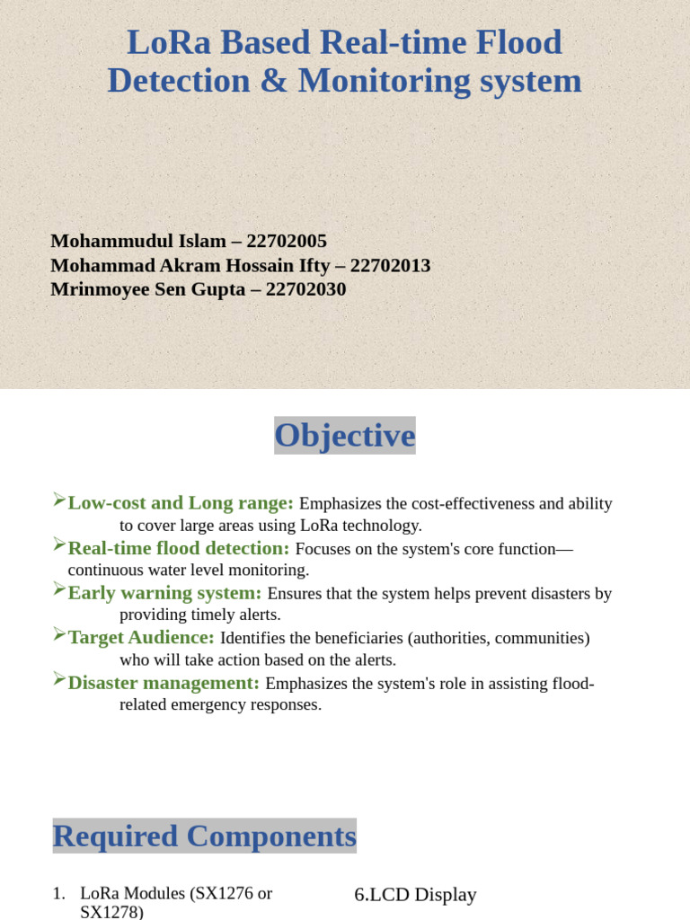 LoRa Based Real-Time Flood Detection & Monitoring System | PDF