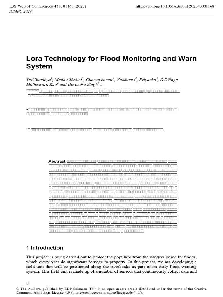 Lora Technology for Flood Monitoring and Warn Syst | PDF | Flood ...
