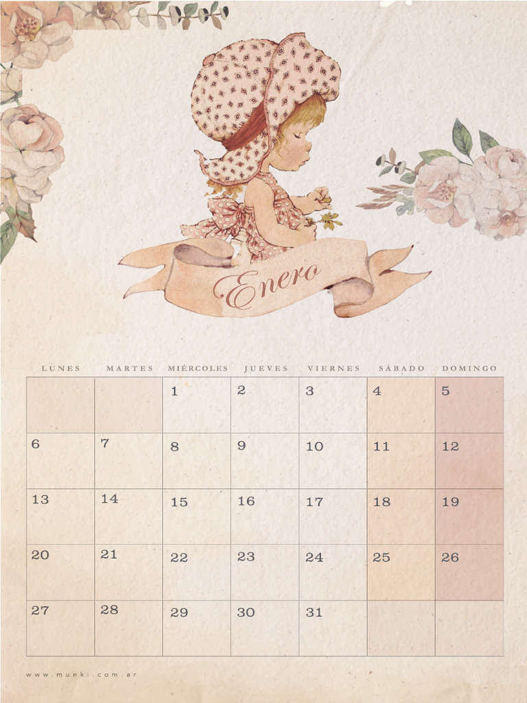 Calendario Sarah ENERO - ABRIL - 2025 | PDF