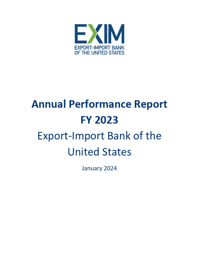 EXIM Annual Performance Report FY 2023 | PDF | Recruitment | Policy