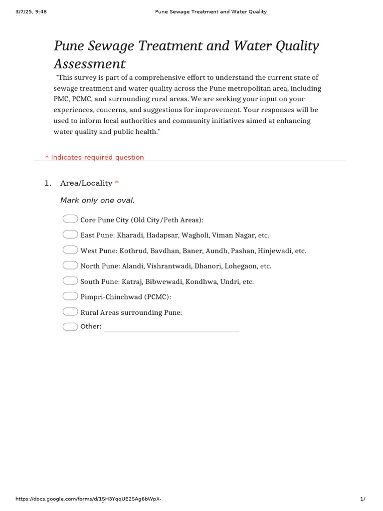 Pune Sewage Treatment Survey Insights | PDF | Sewage Treatment | Water ...