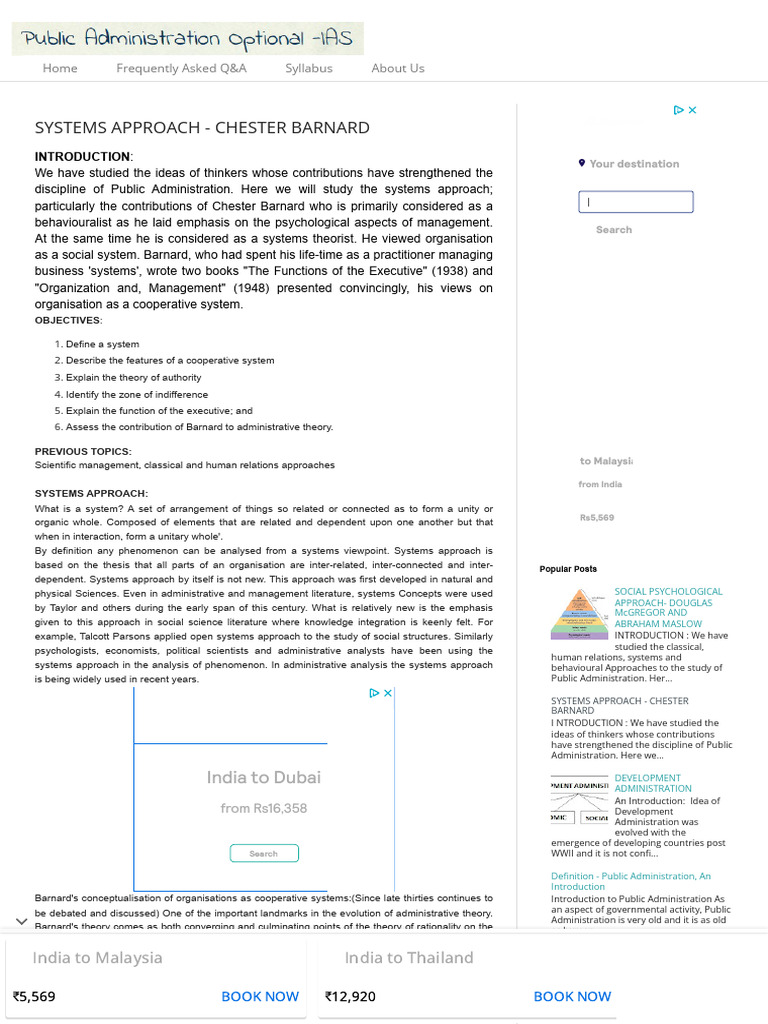 Barnard's Cooperative Systems Theory | PDF | Motivation | Motivational