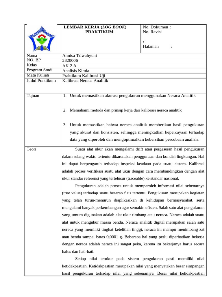 Laporan Neraca Analitik Ica | PDF