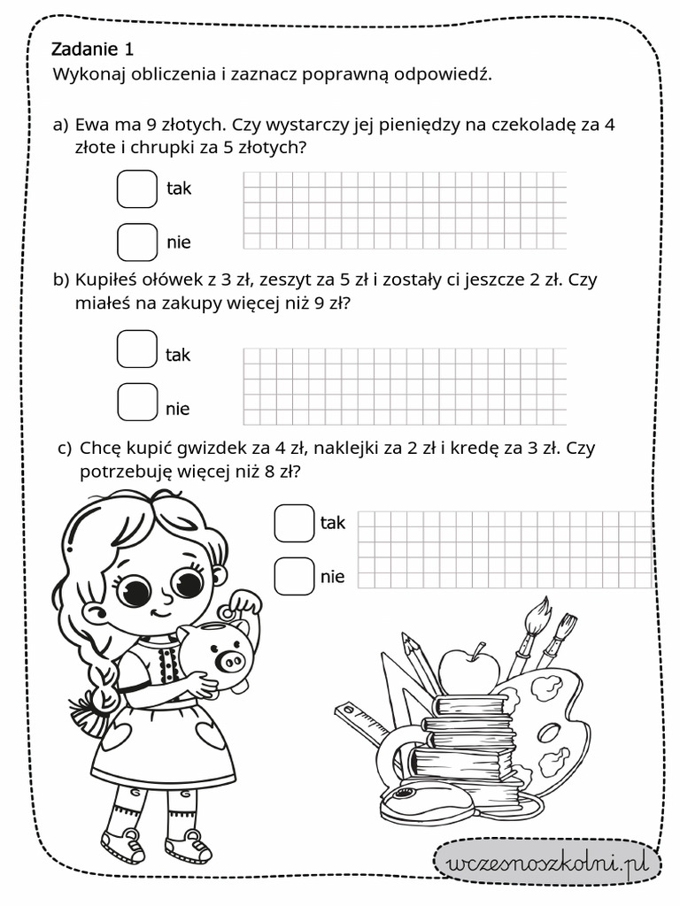 Obliczenia Pieniężne - Klasa 1 | PDF