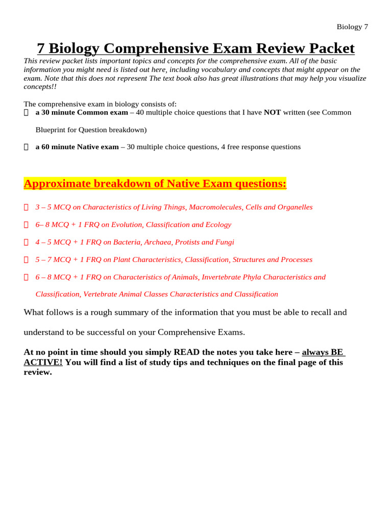Bio Comp Review Solved 2024 | PDF | Cell (Biology) | Bacteria