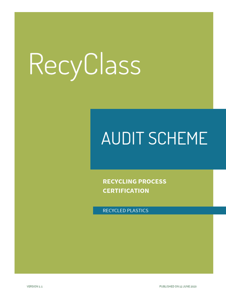 1 Recycling Process Audit Scheme Version 1.1 | PDF | Recycling | Waste ...