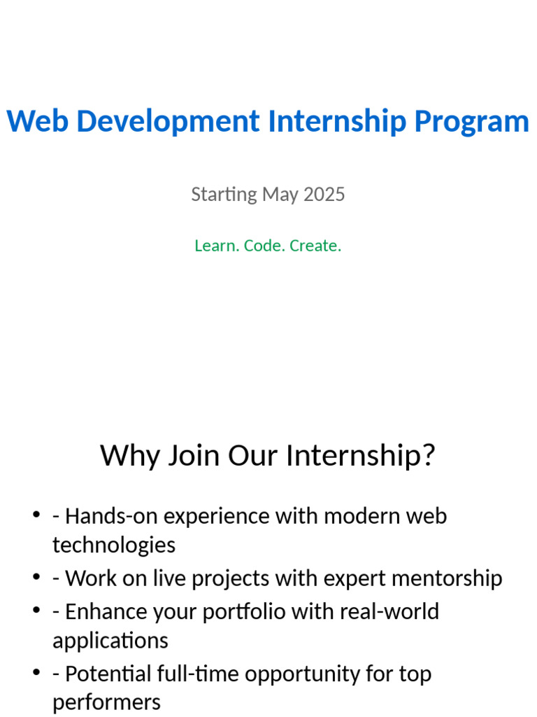 Web_Development_Internship_Announcement_May2025 | PDF