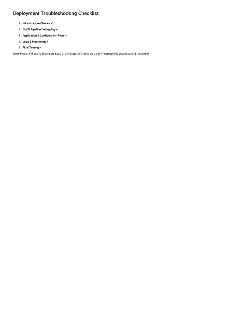 Deployment Checklist | PDF