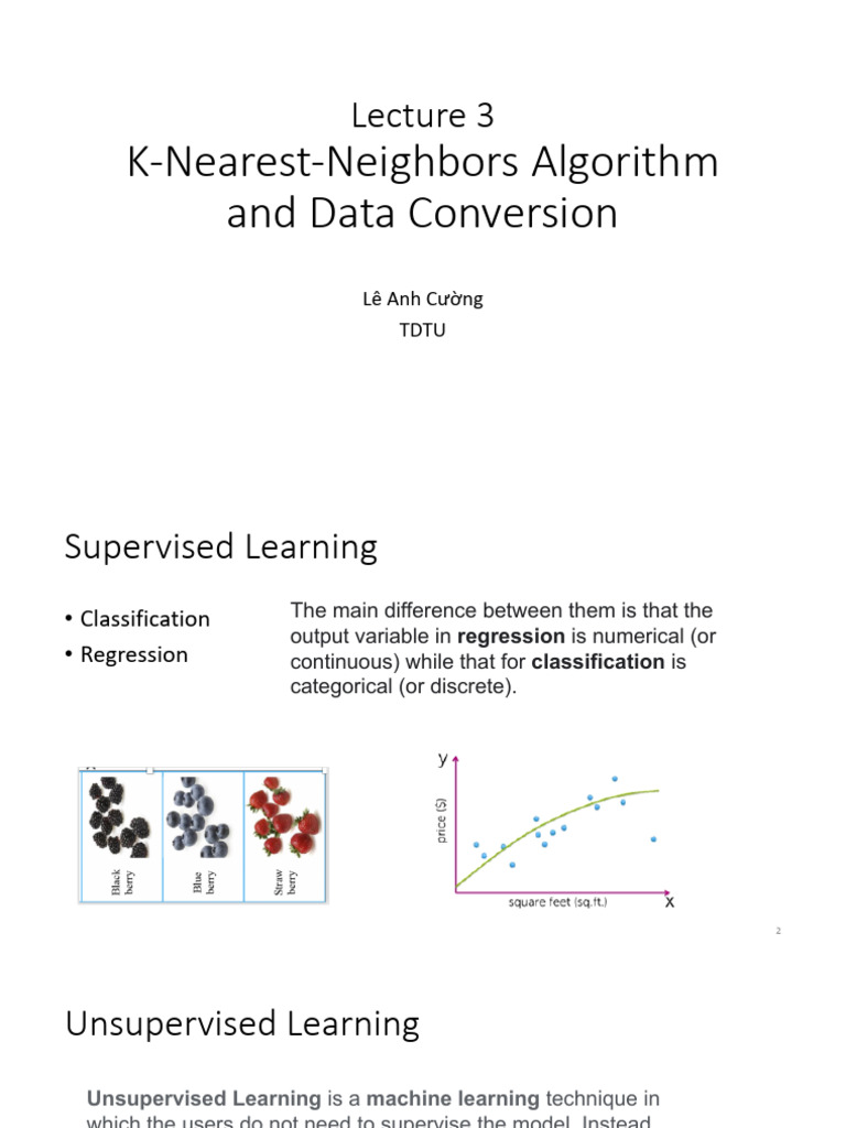 Lecture 3 Knn Algorithm Pdf Statistical Classification Machine