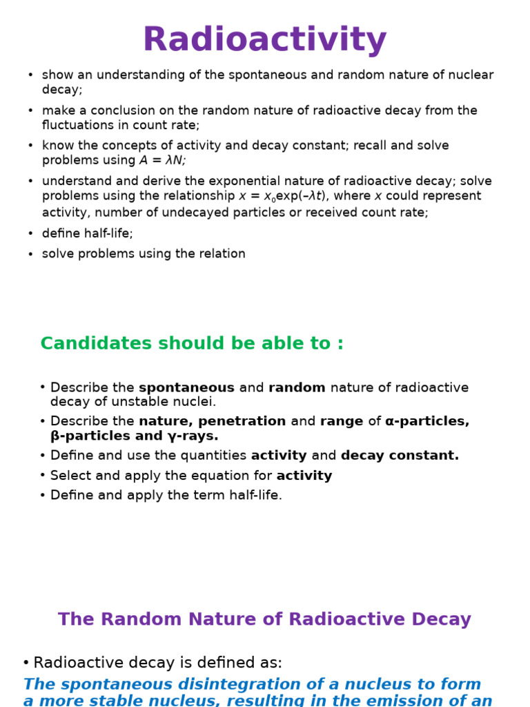 5 Radioactivity+Half-Life | PDF | Radioactive Decay | Ionizing Radiation