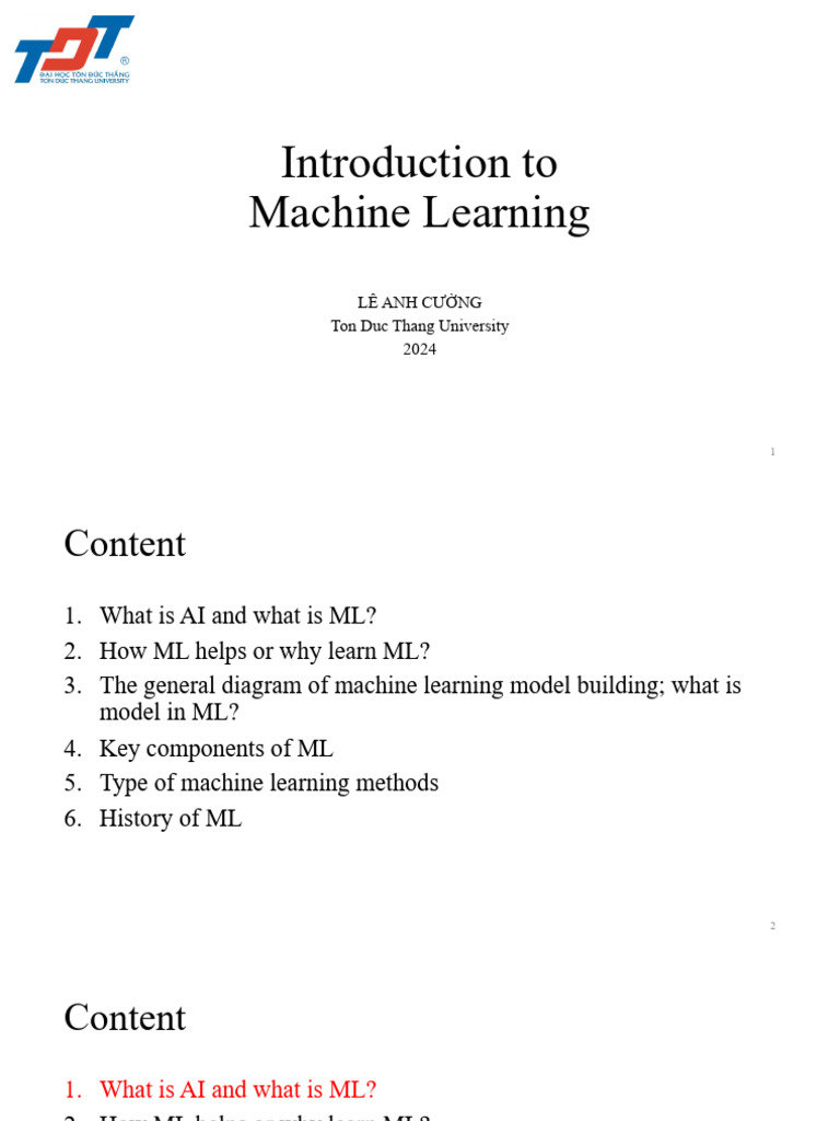 Introduction to Machine Learning Concepts | PDF | Machine Learning ...