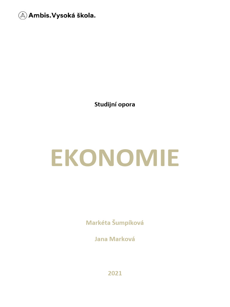 Ekonomie Studijni Opora 2021 | PDF