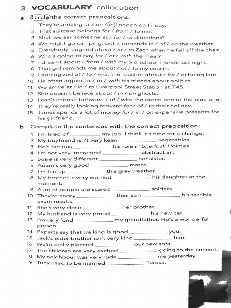 WB Dependent Prepositions Plus Revision 1 3 HW | PDF
