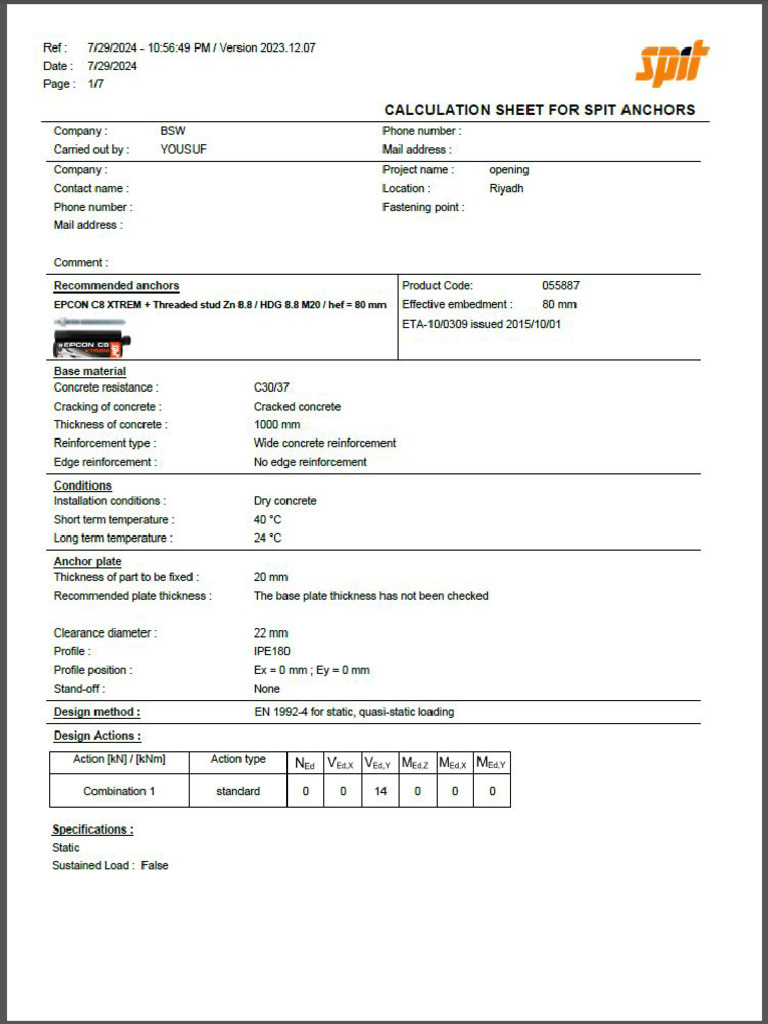 3235 Updated Submittal240930 - Spit Design Load Assumption | PDF