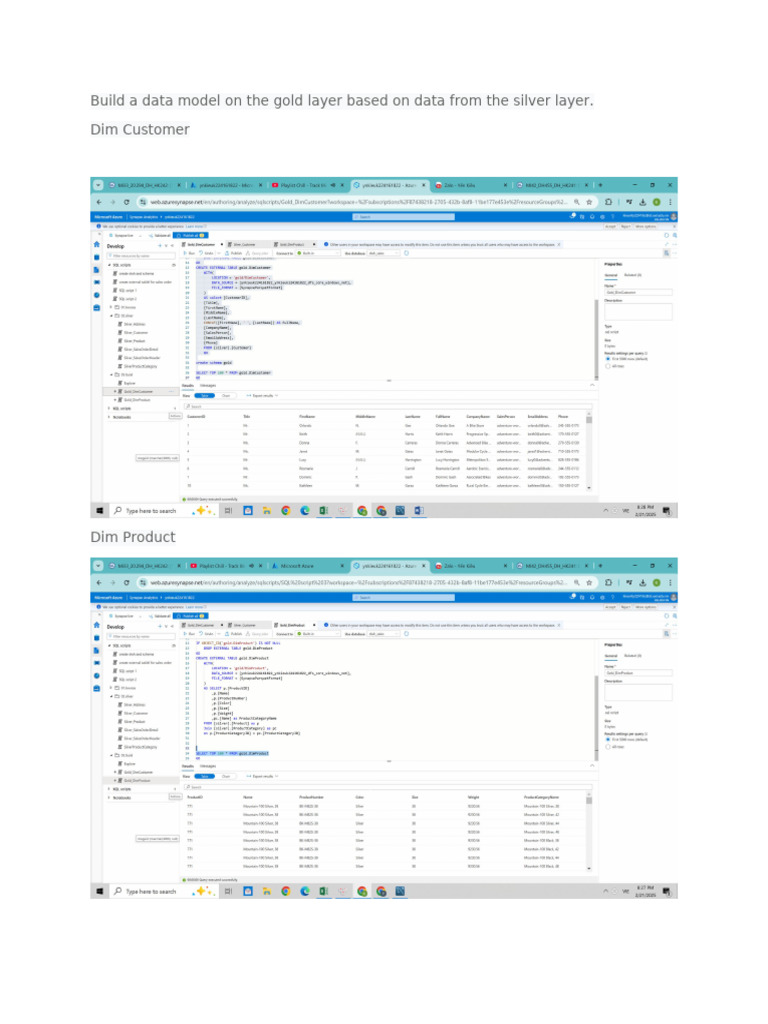 Build A Data Model On The Gold Layer Based On Data From The Silver ...