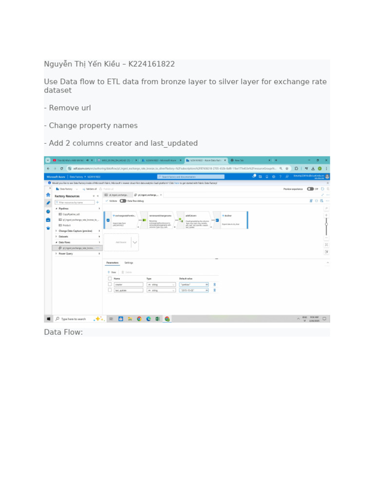 Use Data Flow To ETL Data From Bronze Layer To Silver Layer For ...