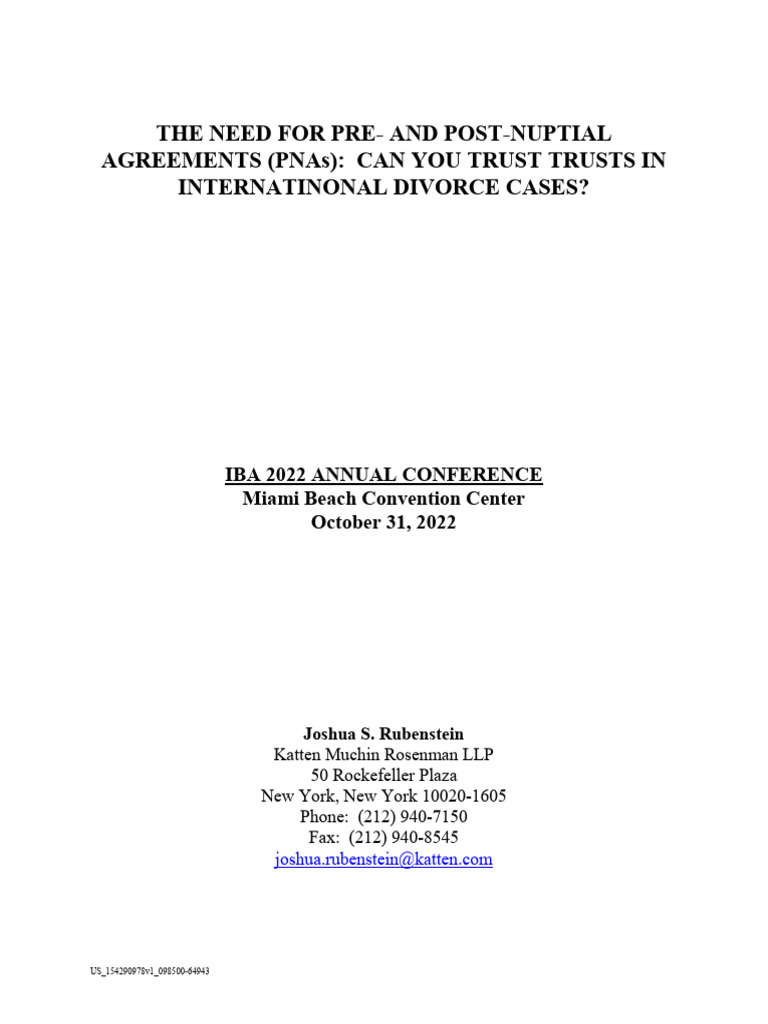 Joshua-Rubenstein-The-Need-for-Pre-and-Post-Nuptial-Agreements | PDF ...