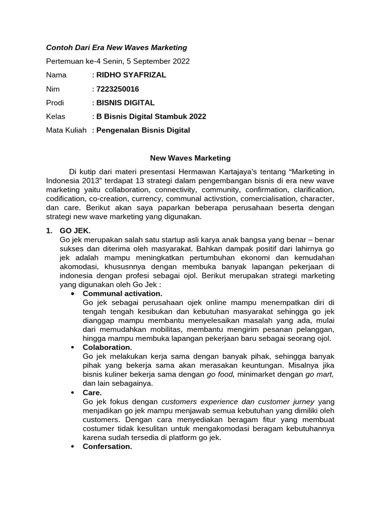 Tugas 3 Dari Contoh Dari Era New Wave Marketing | PDF