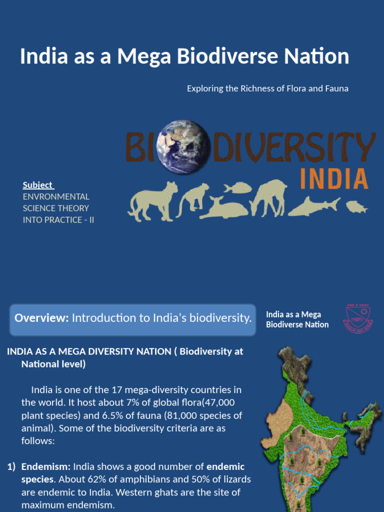 India As A Mega-Biodiverse Nation | PDF | Biodiversity | Wetland