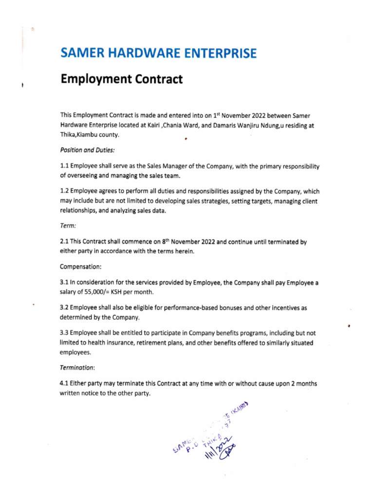 Employment Contract | PDF