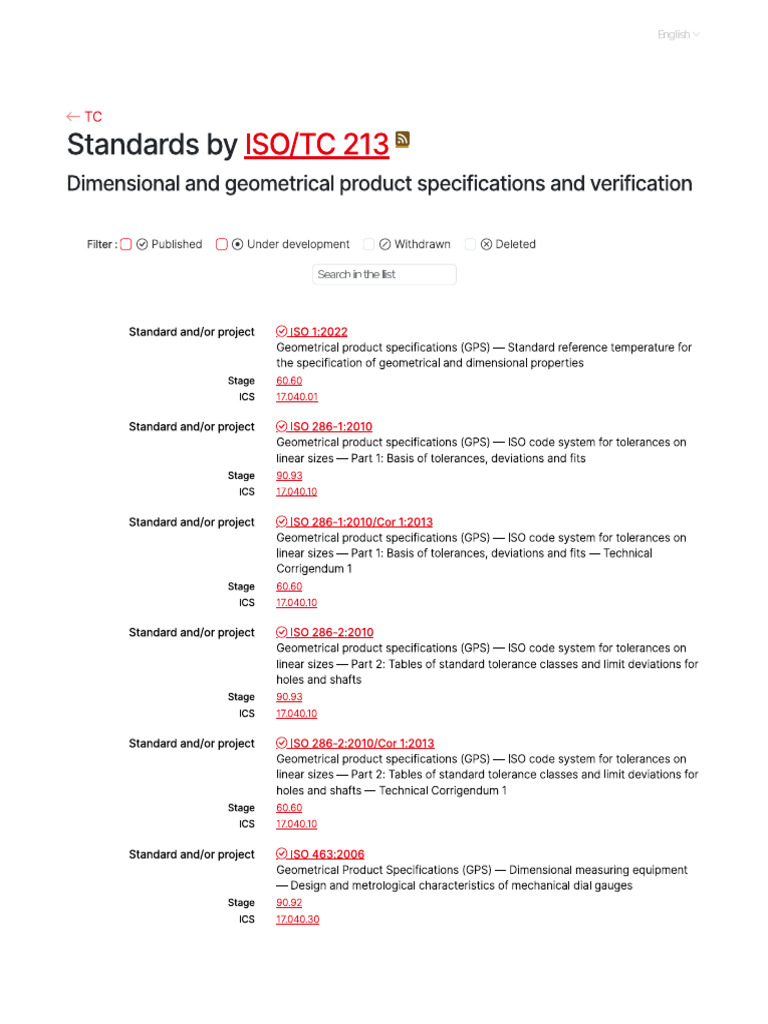 ISO - TC 213 - Dimensional and Geometrical Product Specifications and Verification | PDF