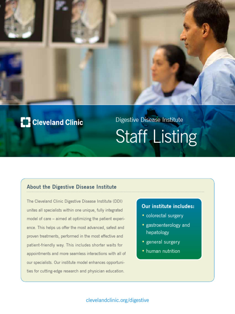 Cleveland Clinic Digestive Staff Directory | PDF | Gastroenterology ...