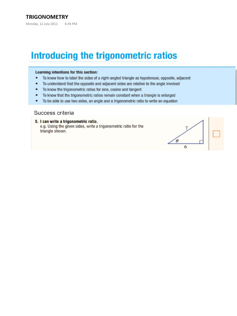 Trigonometry A and B Advanced | PDF