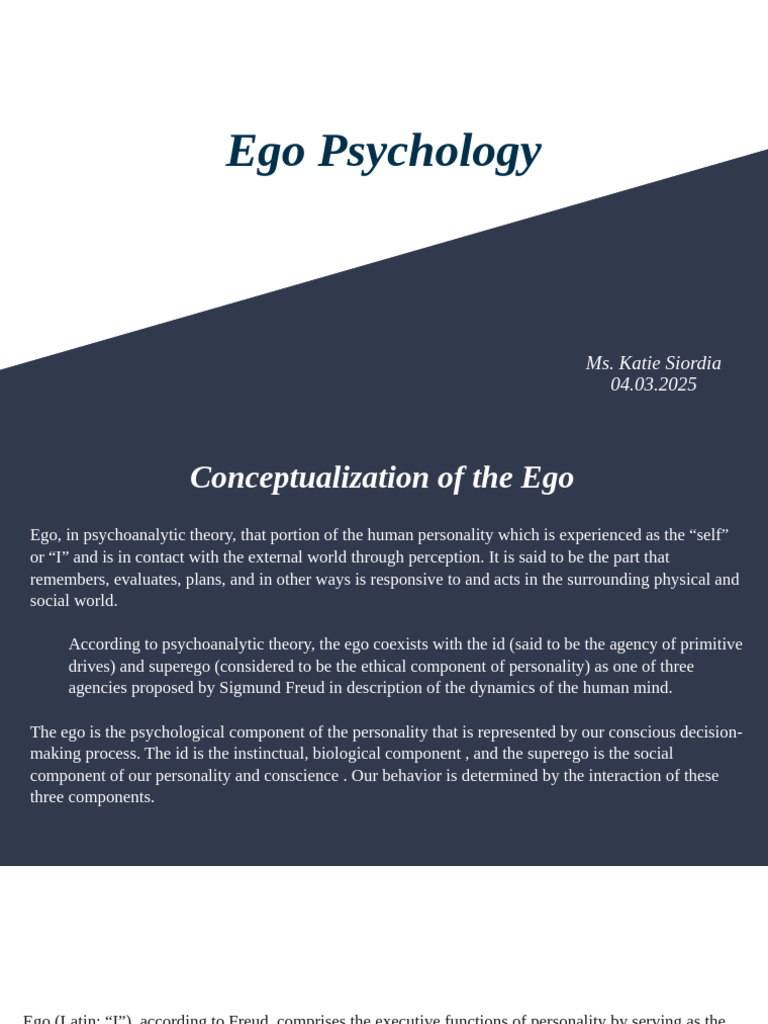 Understanding Ego Psychology Concepts | PDF | Ego Psychology ...