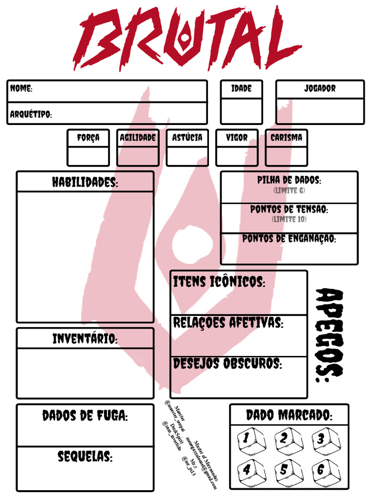 Fichas de Brutal RPG | PDF | Jogos de RPG