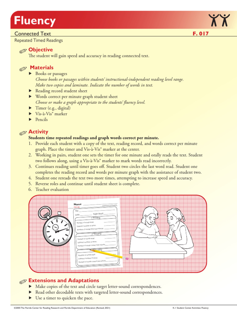 k1 f017 Repeated Timed Readings | PDF | Learning