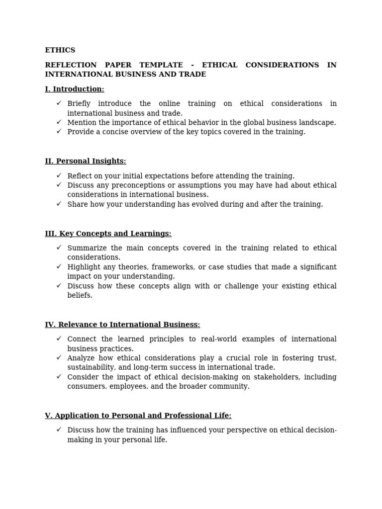 ETHICS Reflection Paper The Ethucal Edge | PDF