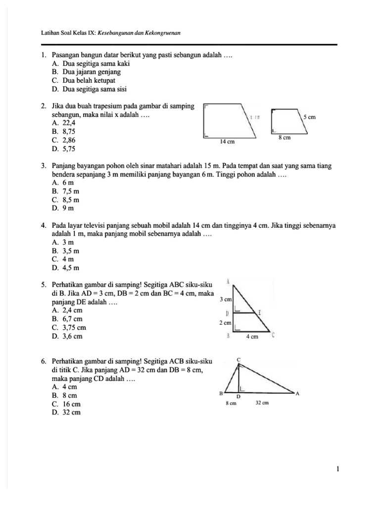 pdf-soal-kesebangunan-dan-kongruensi-kelas-ix_compress (1) | PDF