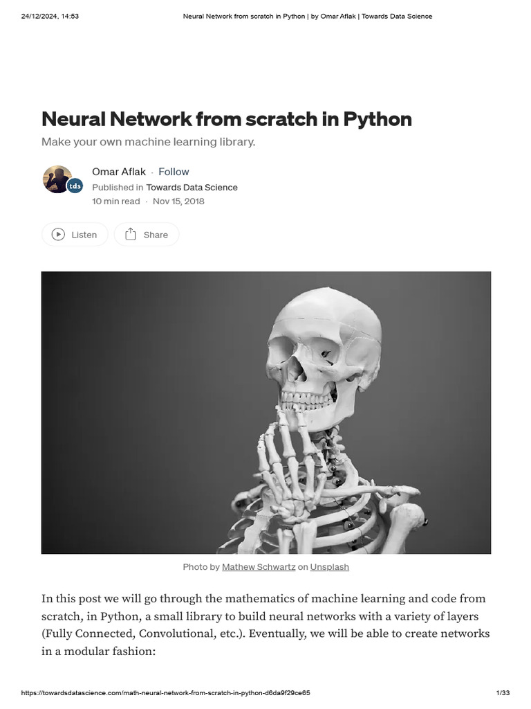 Neural Network from scratch in Python _ by Omar Aflak _ Towards Data ...