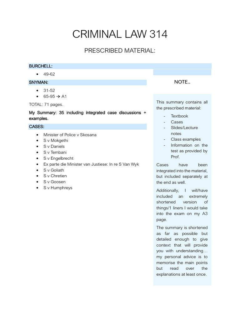 Criminal Law Notes | PDF | Crimes | Crime & Violence