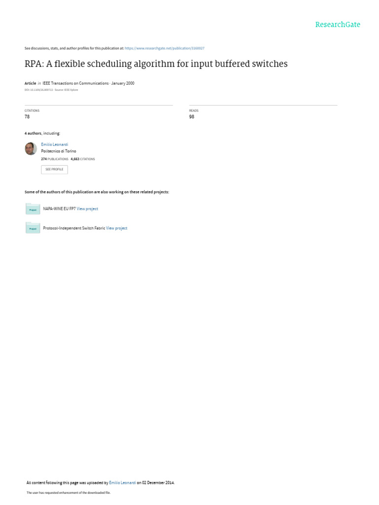 1 - 6 - RPA A FlexibleScheduling Algorithm For Input Buffered Switches | PDF | Scheduling ...