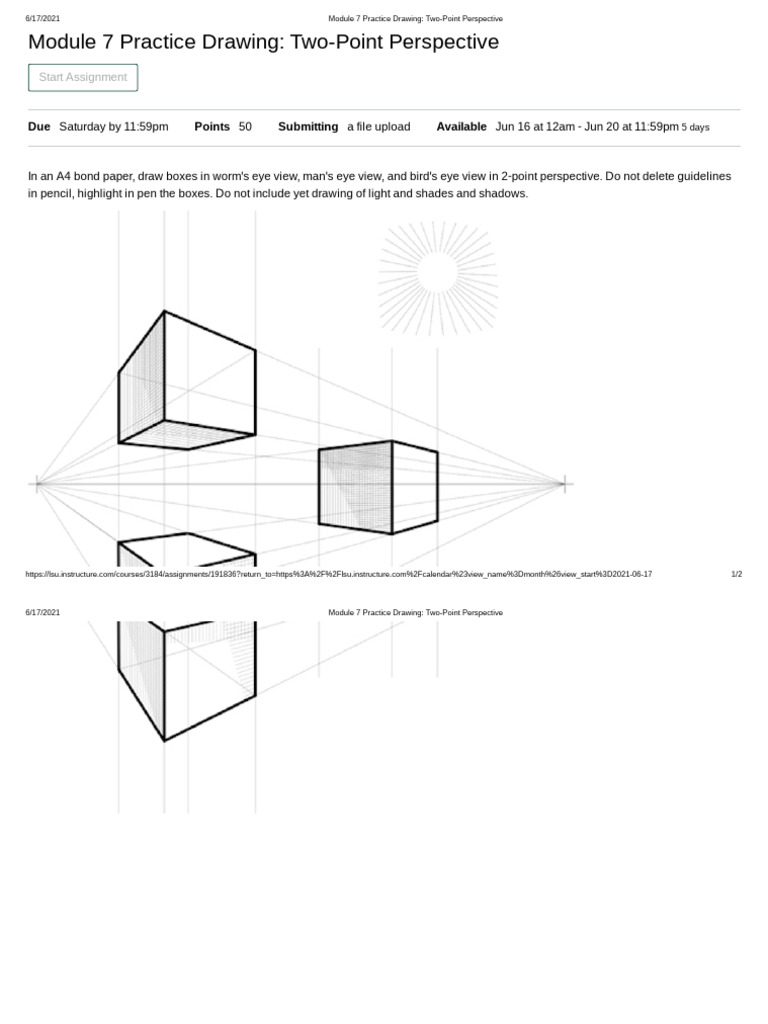 Module 7 Practice Drawing - Two-Point Perspective | PDF