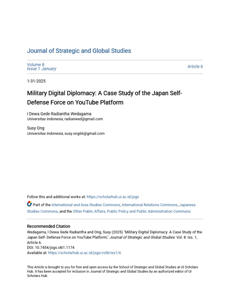 Japan Self-Defense Force's YouTube Diplomacy | PDF | Qualitative ...