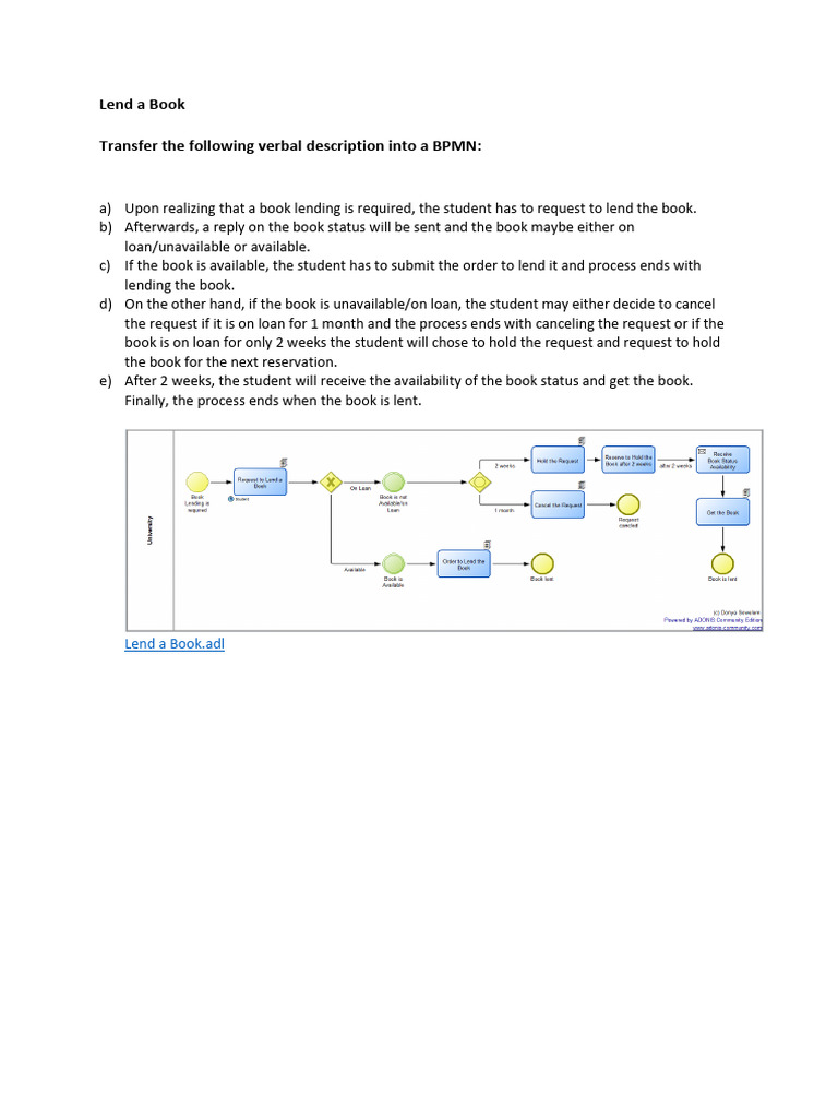 Book Lending Process BPMN Guide | PDF